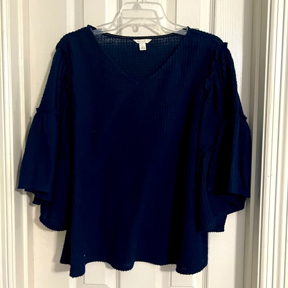 Tops | Navy Blue Poet Top From Cato | Poshmark